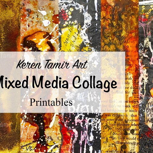 Printable Mixed Media Backgrounds/collage Sheets - Etsy