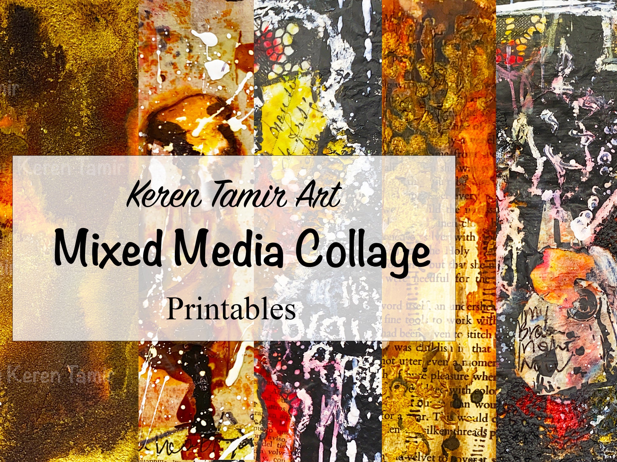 Mixed Media Collage Printable #7 - Etsy