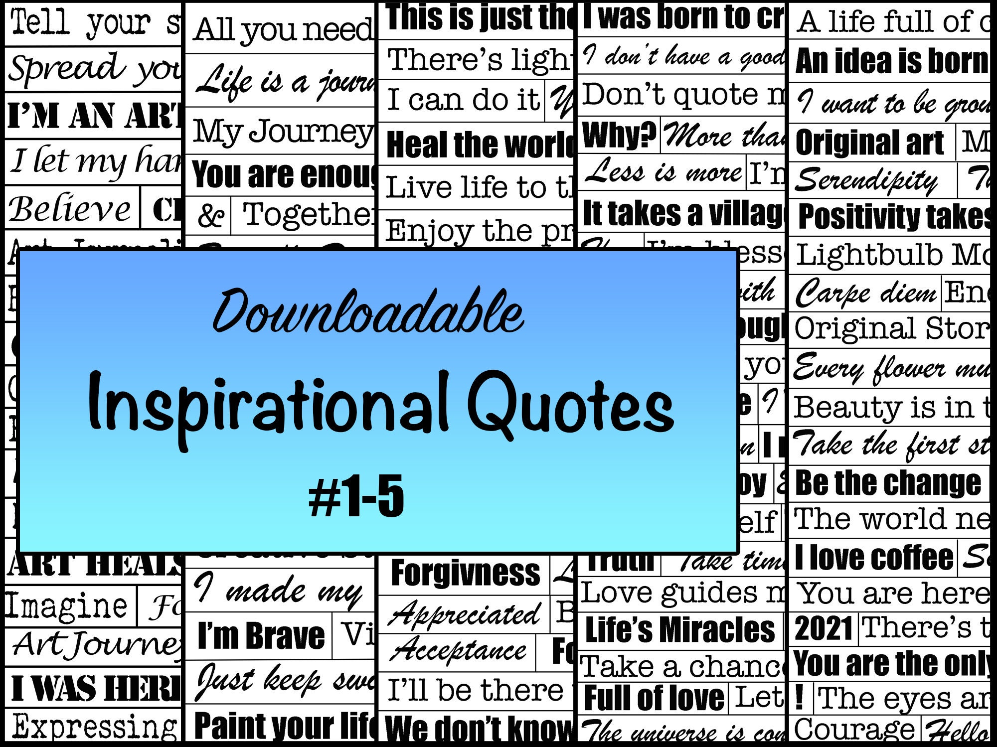 Inspirational Quote Sheet Bundle #1-5 - Etsy Canada