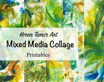 Mixed Media Collage Printable Papers 1 | Etsy