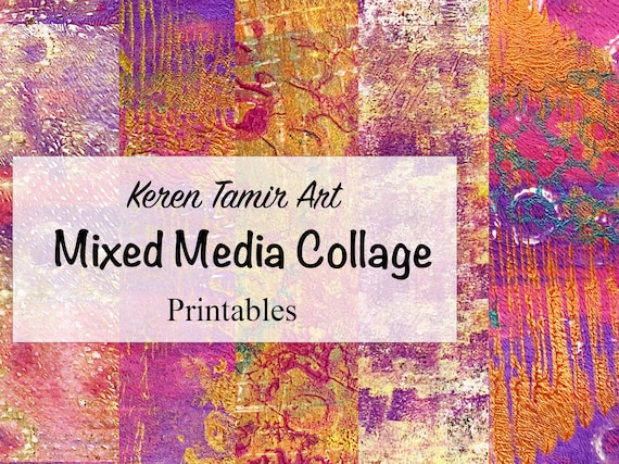 Mixed Media Collage Printable Papers 4 | Etsy