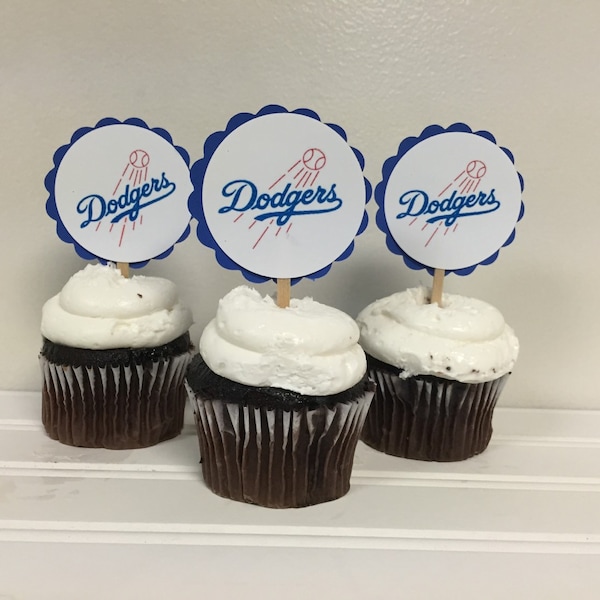 Dodger Birthday Cupcake Toppers - Etsy