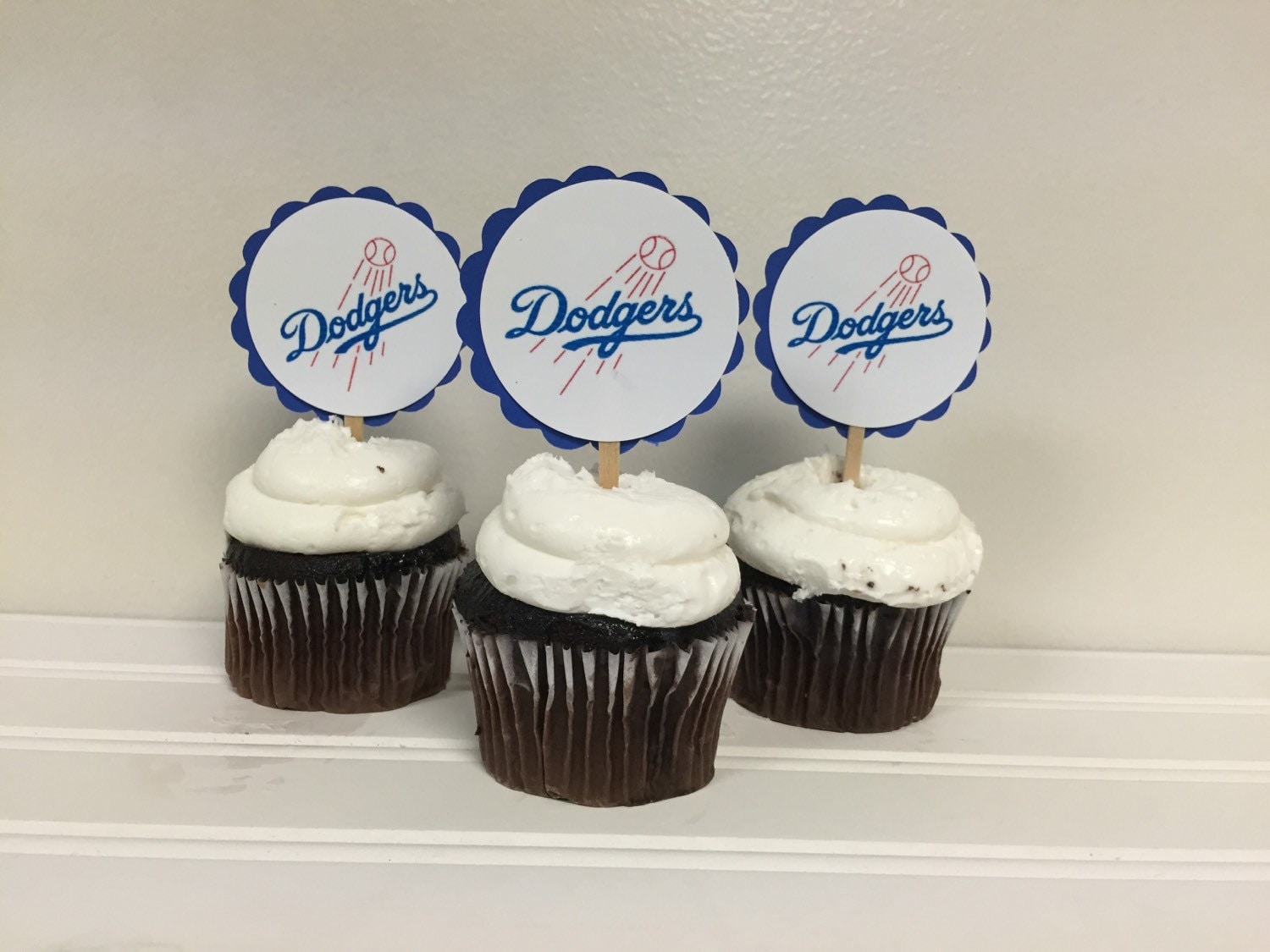 Dodgers Cupcake Toppers - Etsy