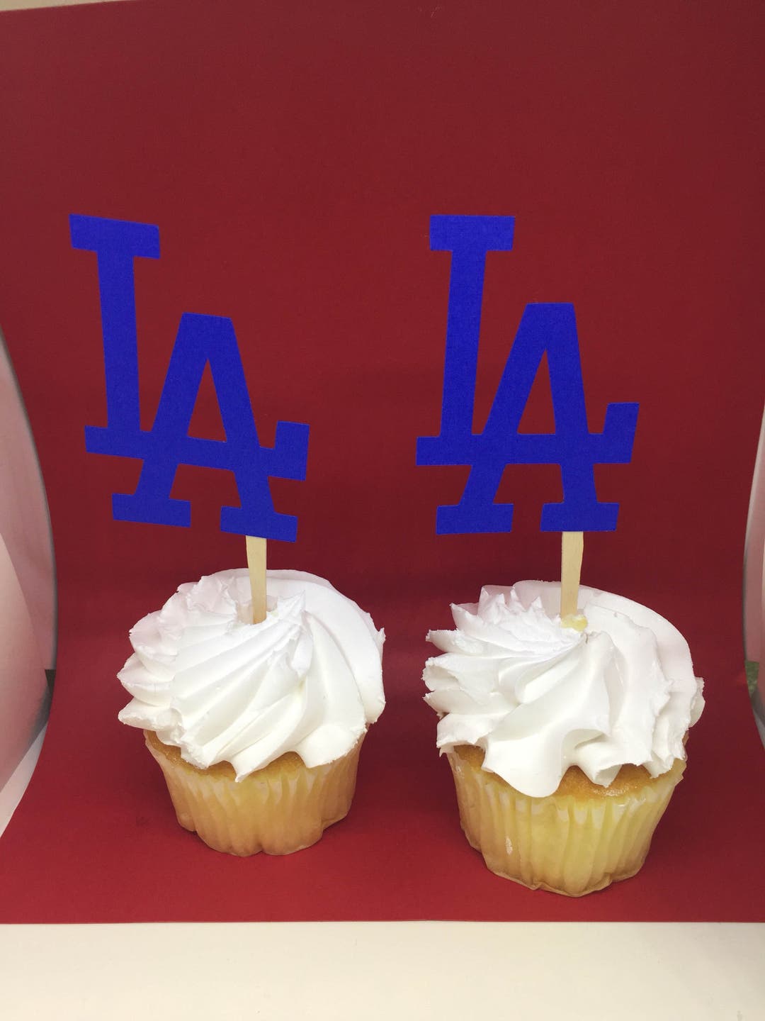 LA Dodgers Cupcake Toppers - Etsy