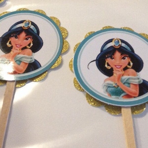 Glitter Princess Jasmine Cupcake Toppers - Etsy