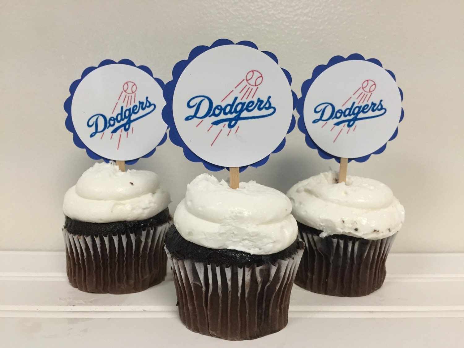Dodgers Cupcake Toppers - Etsy