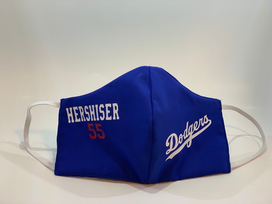 Custom LA Dodgers Fabric Mask in Blue - Etsy