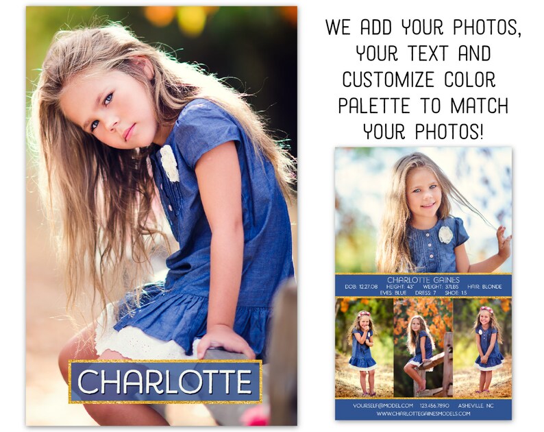 Custom Model Comp Card - Customizable Children's Sed Card - Custom Kids ...