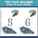 Printable Peacock Feather Wedding Table Numbers - Glitter Plume Party ...