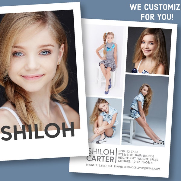 Pageant Comp Card Template - Etsy