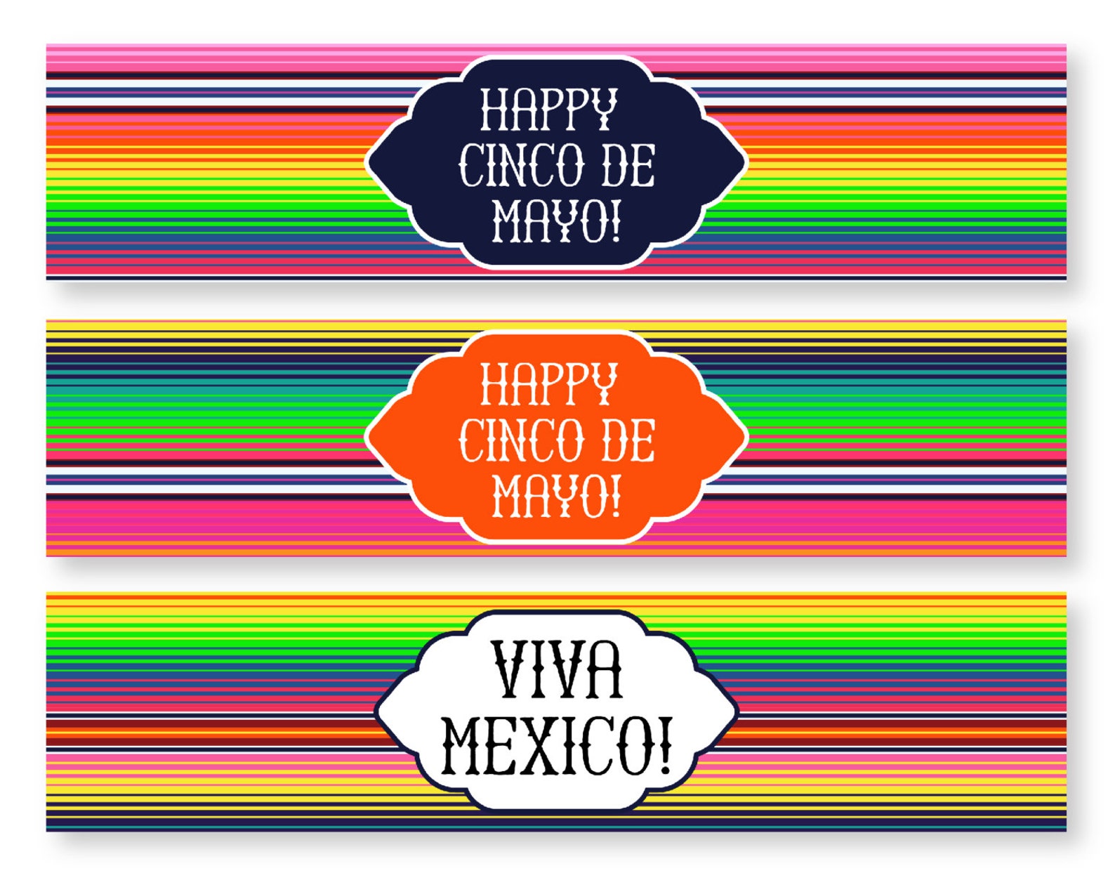 Cinco De Mayo Water Bottle Labels - Happy Cinco De Mayo Party Supplies ...