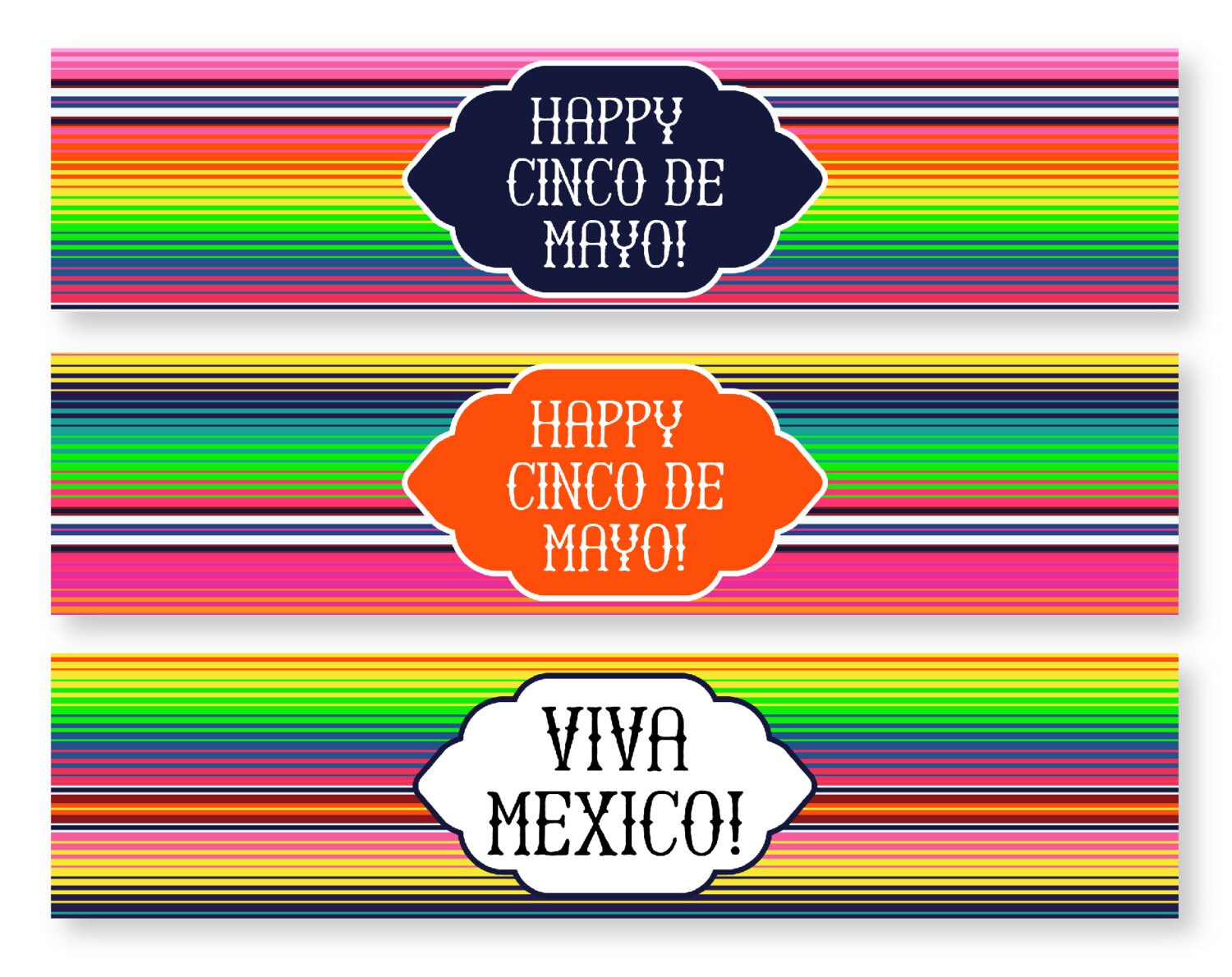 Cinco De Mayo Water Bottle Labels - Happy Cinco De Mayo Party Supplies ...