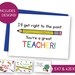 School Teacher Printable Card Bundle, Instant Download Teacher ...