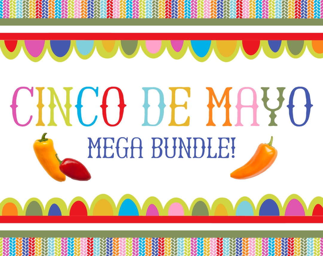 Cinco De Mayo Party Mega Bundle - DIY Mexico Place Cards - Party Name ...