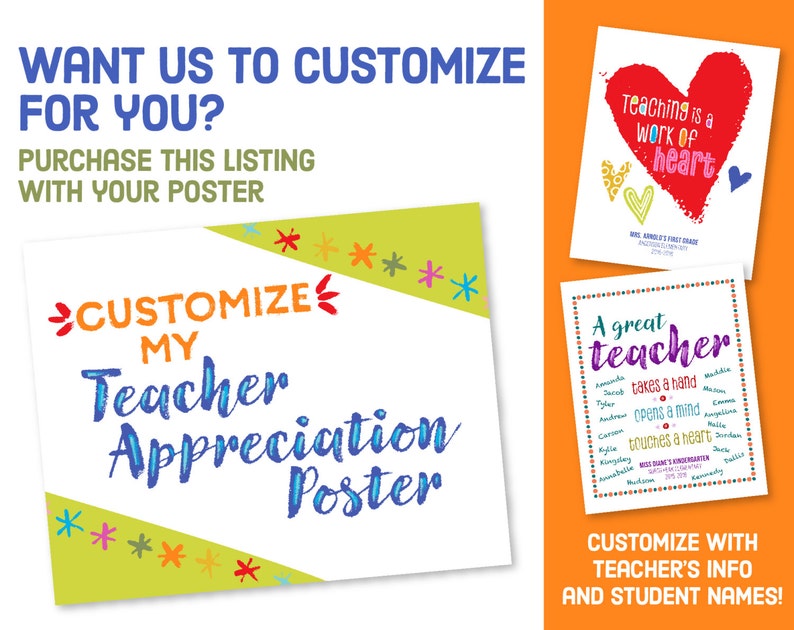 Teacher Appreciation Printables Poster School Wall Print | Etsy