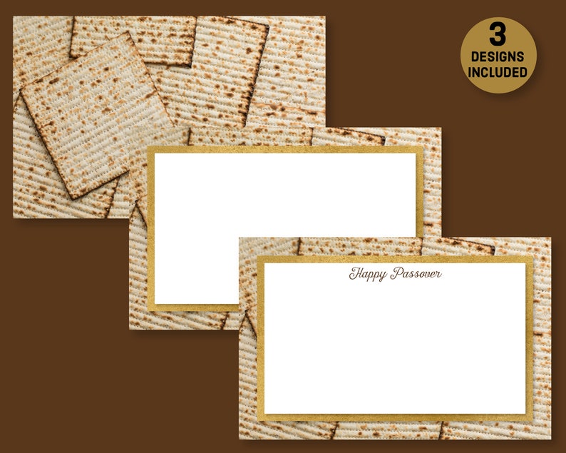 PRINTABLE Digital Passover Pesach Place Mats - DIY Matzo Name Cards ...