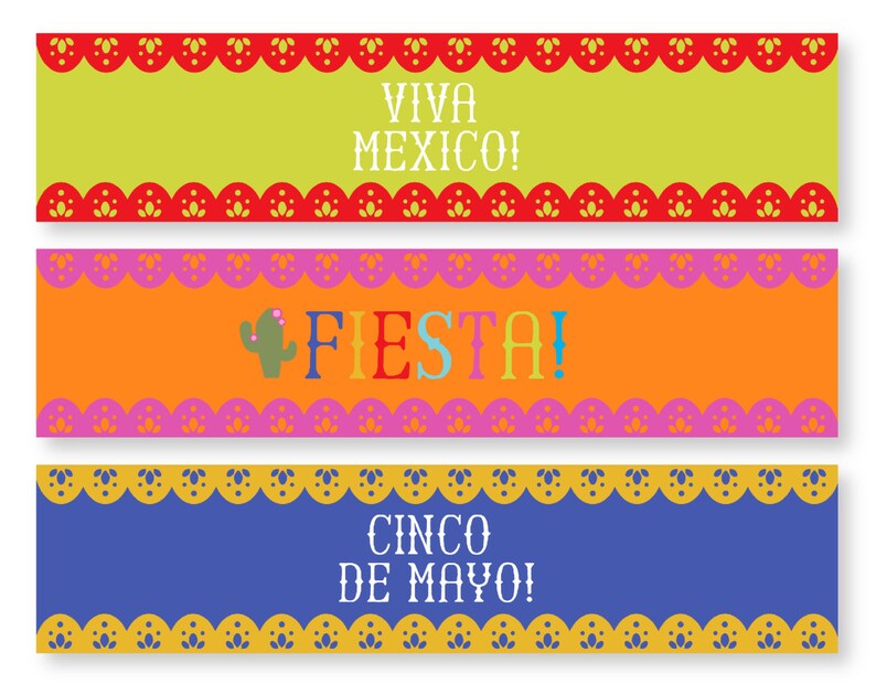 Cinco De Mayo Water Bottle Labels - Happy Cinco De Mayo Party Papel ...