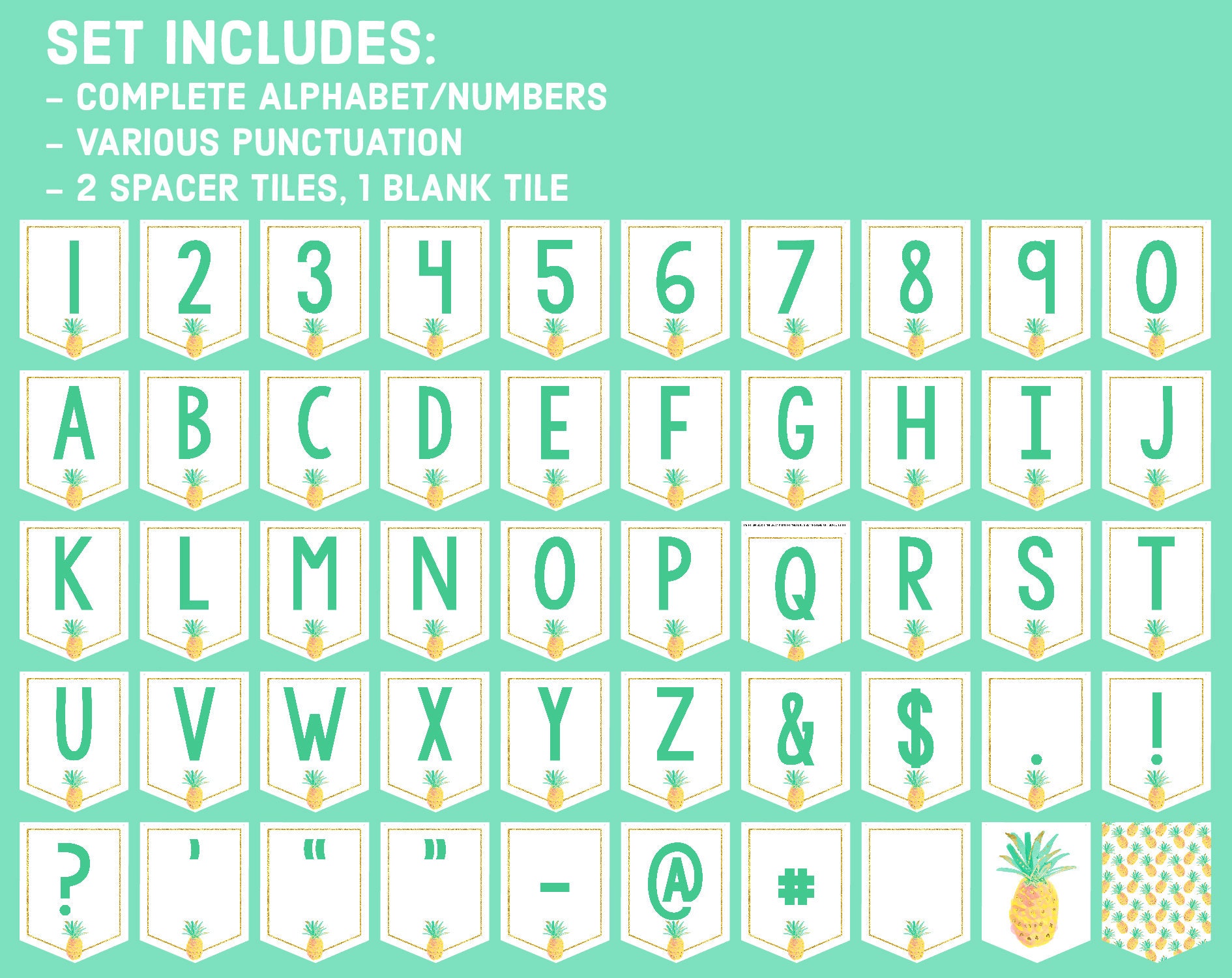 Instant Download Hawaiian Pineapple Luau Party Banner DIY Hawaii ...