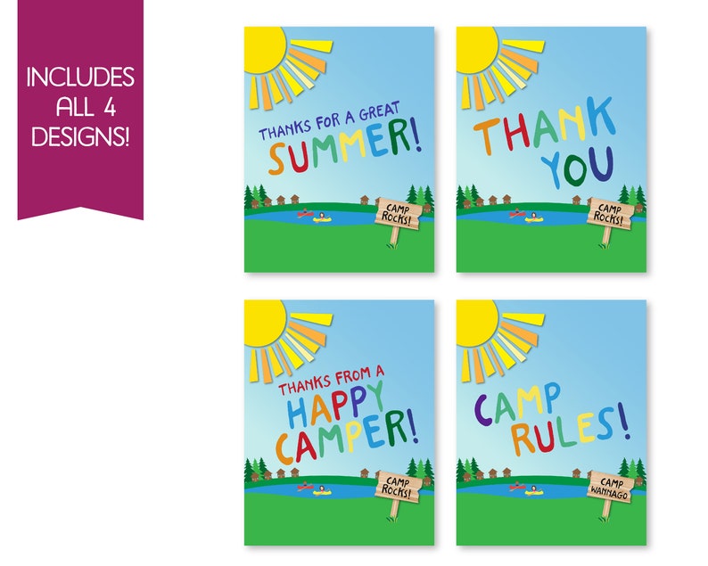 Summer Camp Counselor Printable Thank You Card Sleepaway - Etsy España