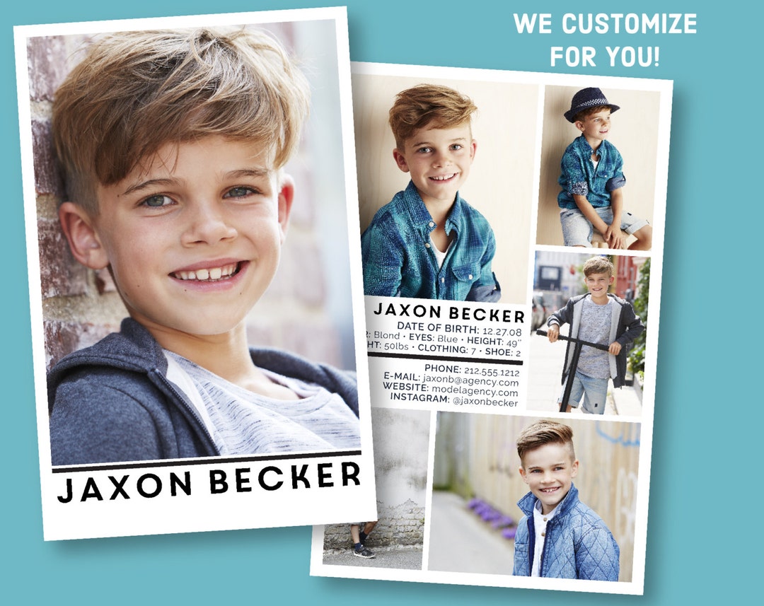 Custom Model Comp Card - Customizable Childrens Sed Card - Customized ...