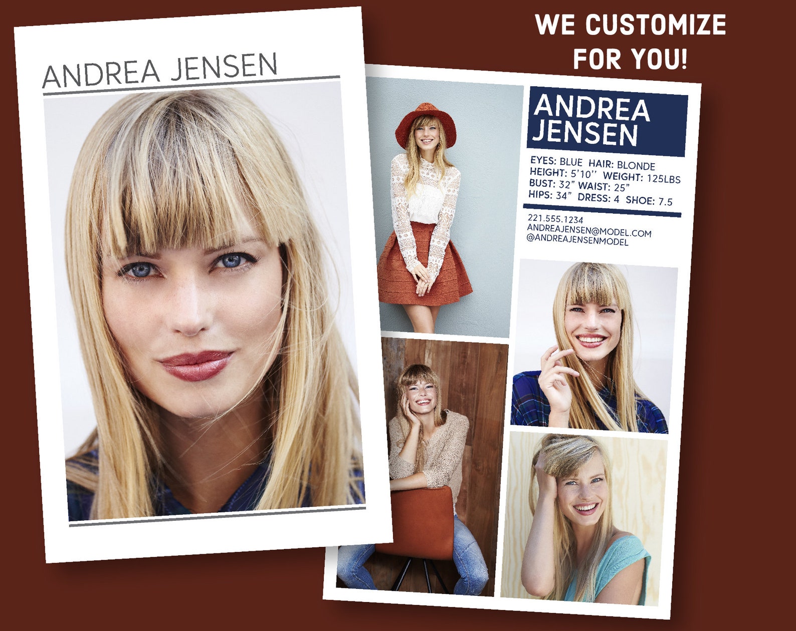 Custom Model Comp Card Customizable Childrens Sed Card Customized Kids ...