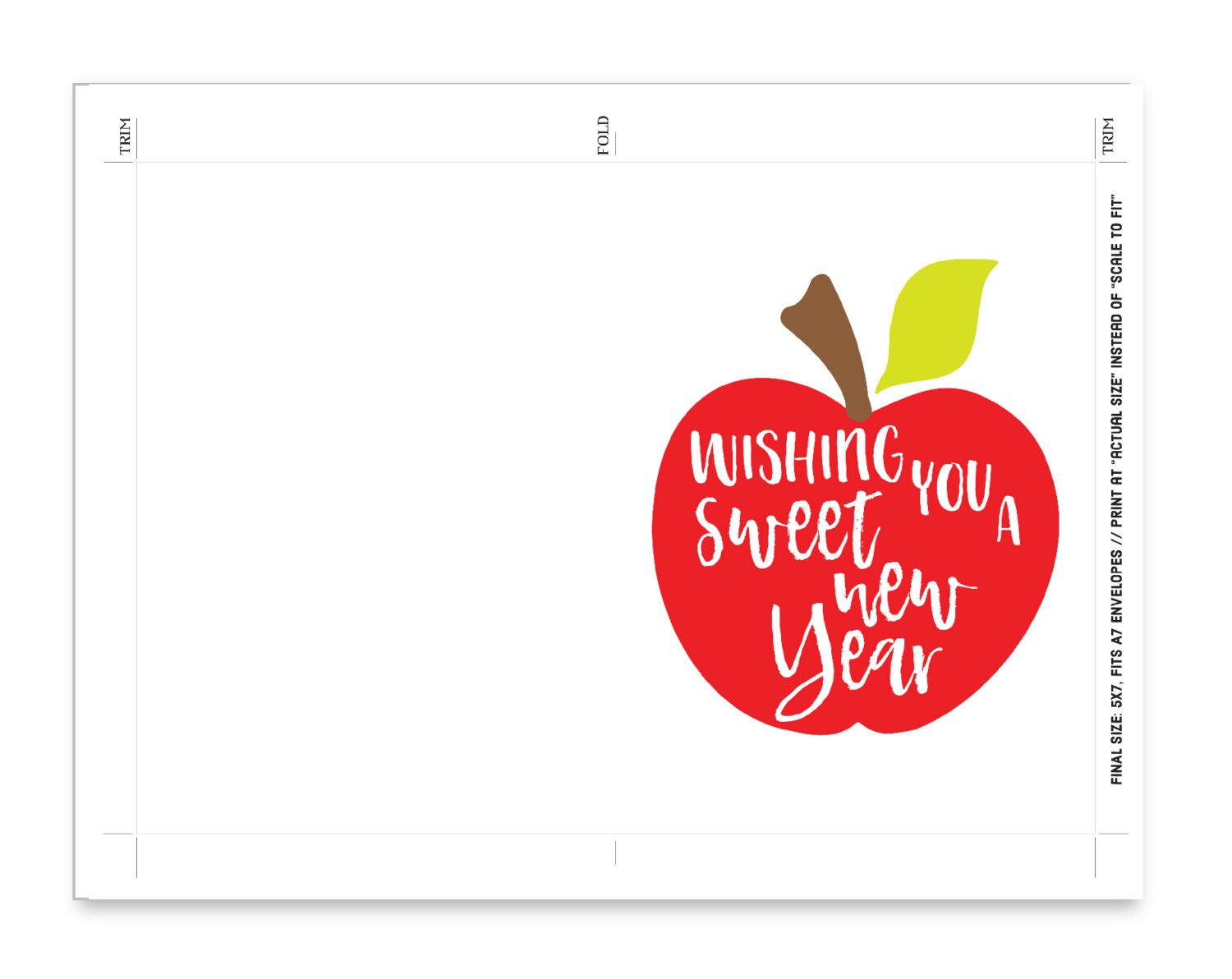 Printable Rosh Hashanah Card, Jewish New Year Greeting Card, High ...