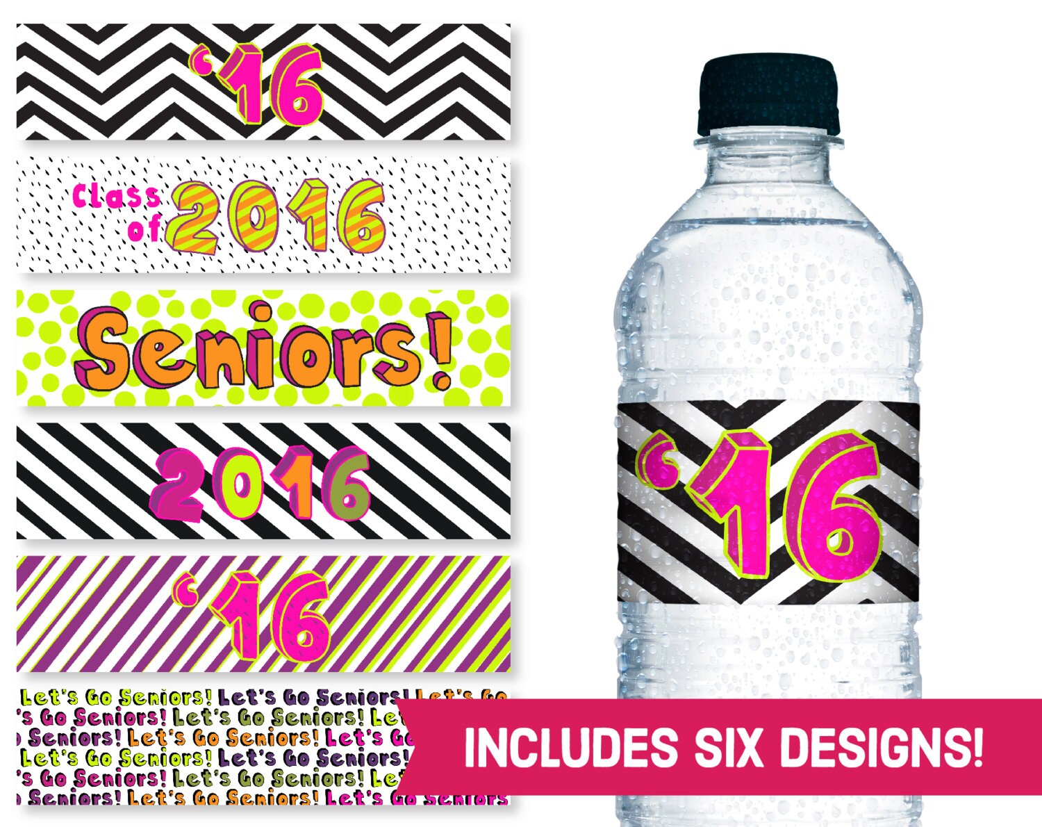 Class of 2016 Water Bottle Labels - Graduation Party Supplies - Class ...