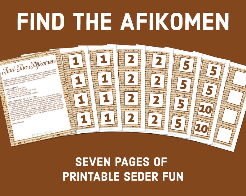 Printable Passover Find the Afikomen Game for Kids DIY Matzo Children ...