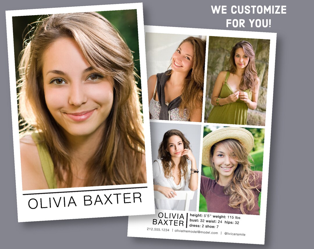 Custom Model Comp Card - Customizable Childrens Sed Card - Customized ...