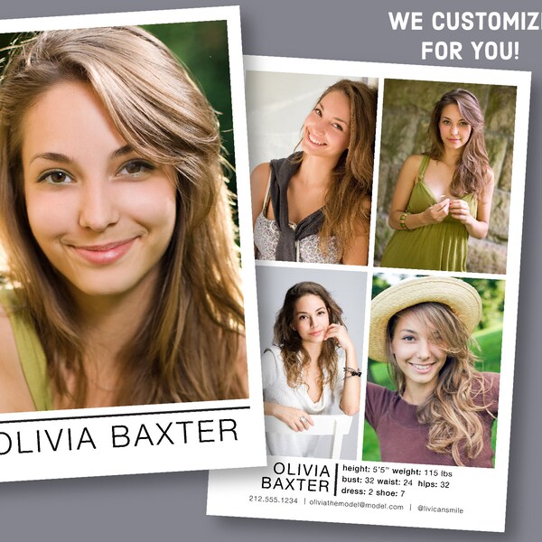 Custom Model Comp Cards - Etsy