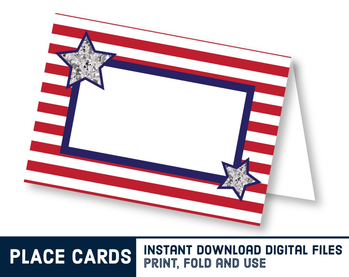 Printable Fourth of July Party Place Card - DIY Memorial Day Picnic ...