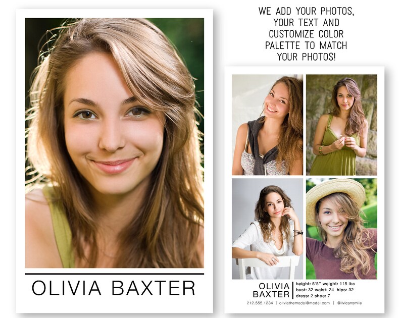 Custom Model Comp Card - Customizable Childrens Sed Card - Customized ...