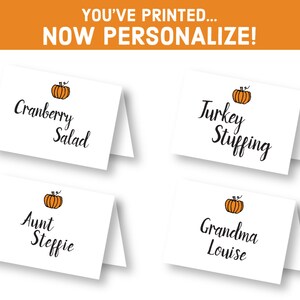 Customizable Printable Thanksgiving Place Cards - Friendsgiving Place ...