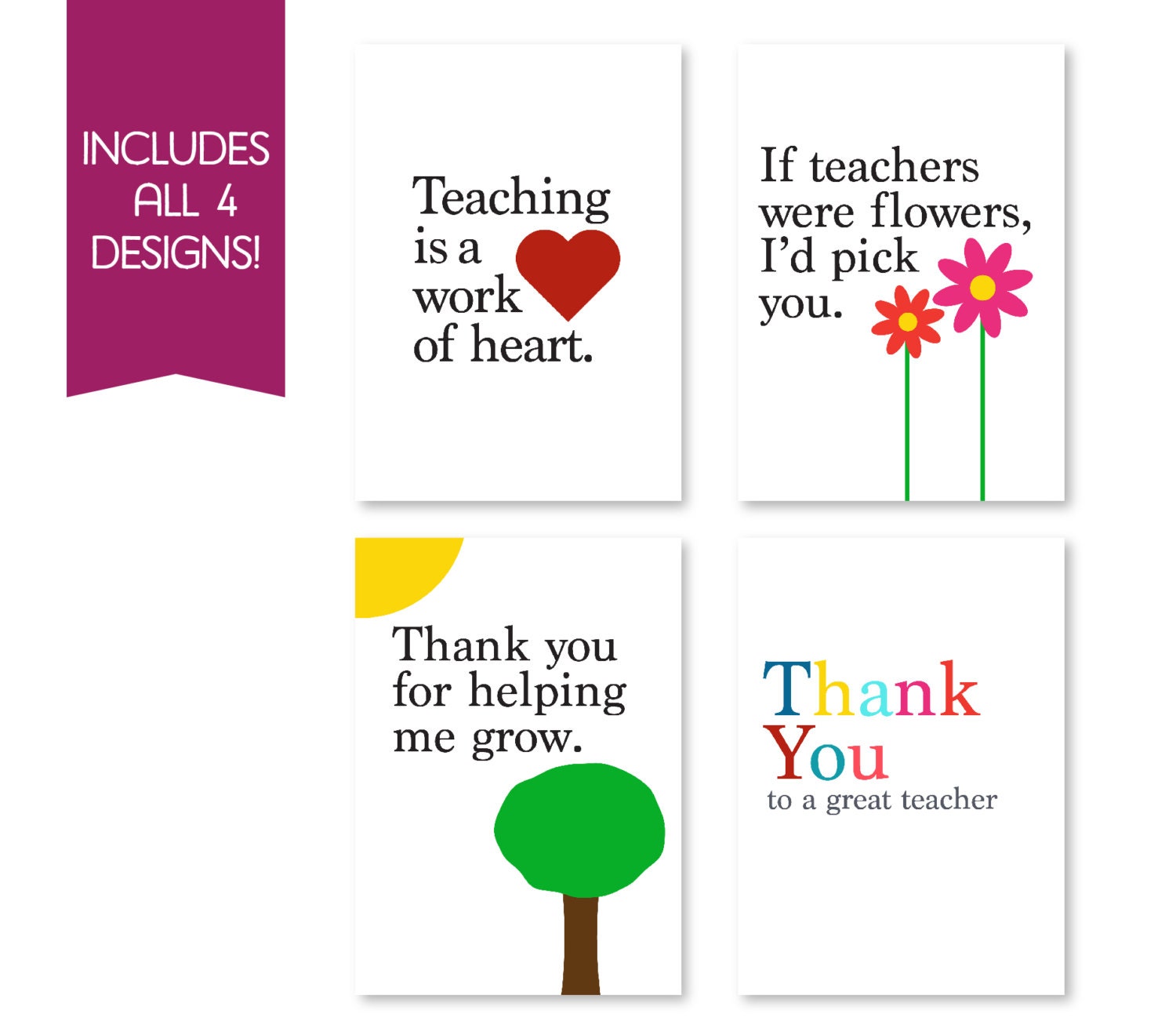 School Teacher Quotes Printable Card Bundle Teacher - Etsy