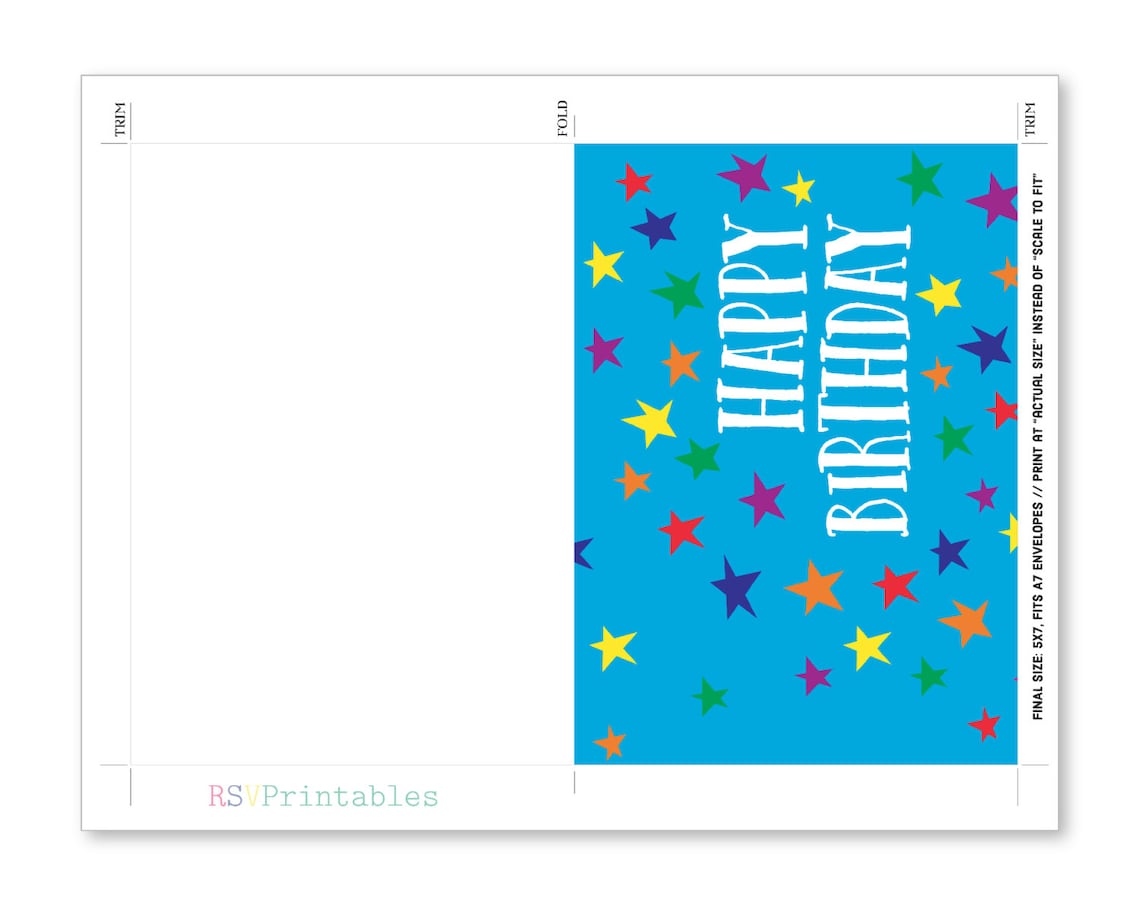 Happy Birthday Printable Card Bundle Instant Download B-day Greeting ...
