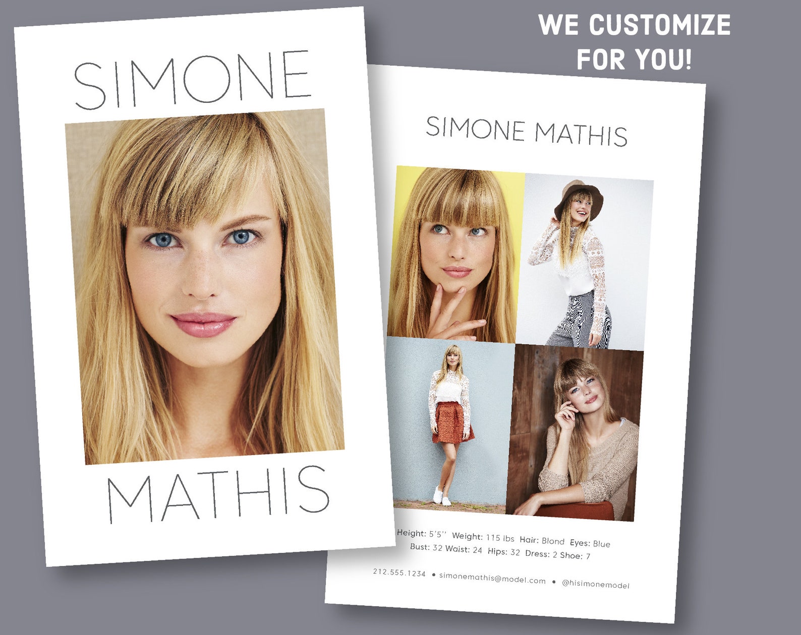 Custom Model Comp Card Customizable Childrens Sed Card - Etsy