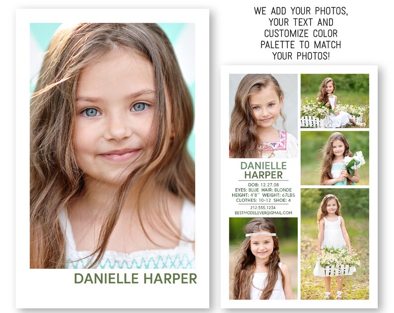 Custom Model Comp Card - Customizable Childrens Sed Card - Customized ...