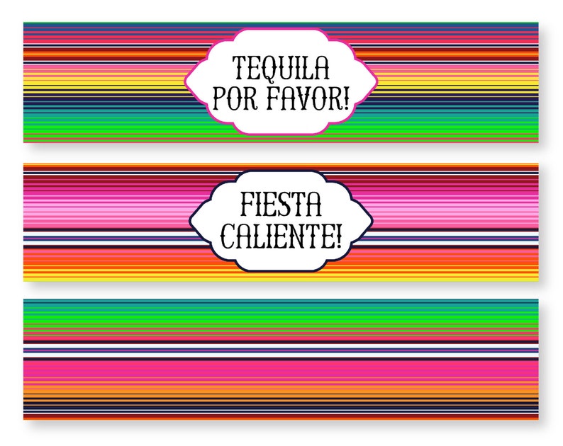 Cinco De Mayo Water Bottle Labels - Happy Cinco De Mayo Party Supplies ...