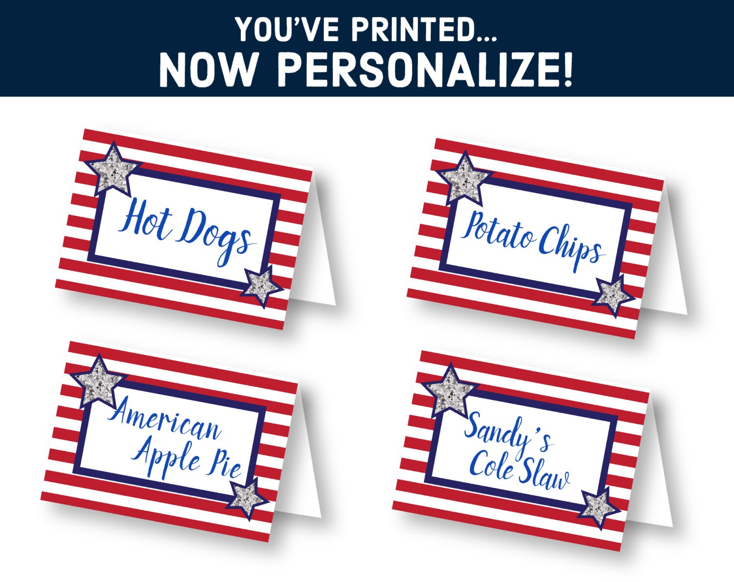 Printable Veterans Day Party Place Card - DIY Election Day Name Card ...