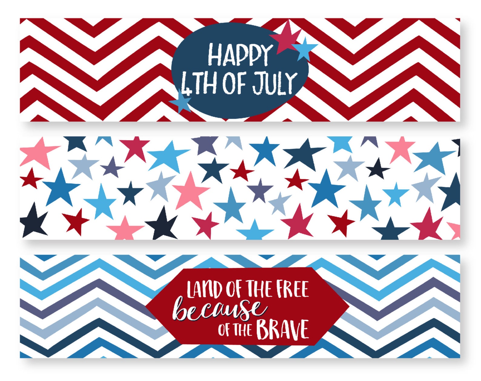 Fourth of July Water Bottle Labels - Patriotic July 4th Party Supplies ...