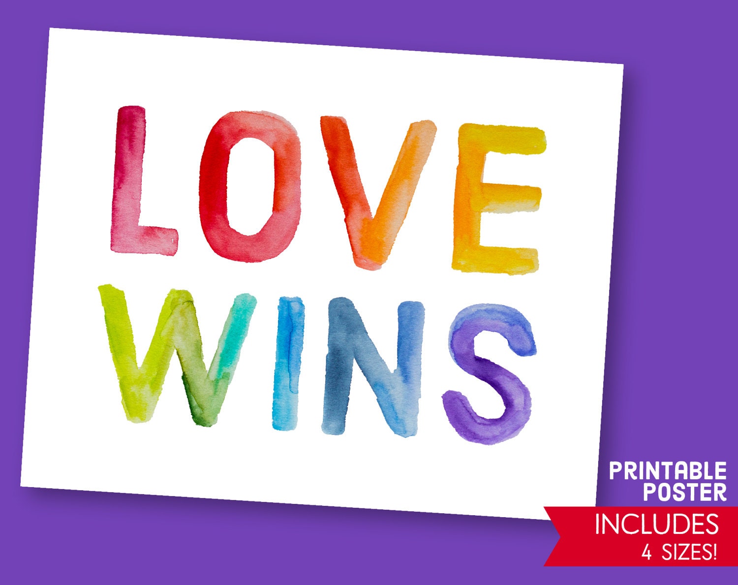 Love Wins Printable Poster - Valentines Day Room Wall Print ...