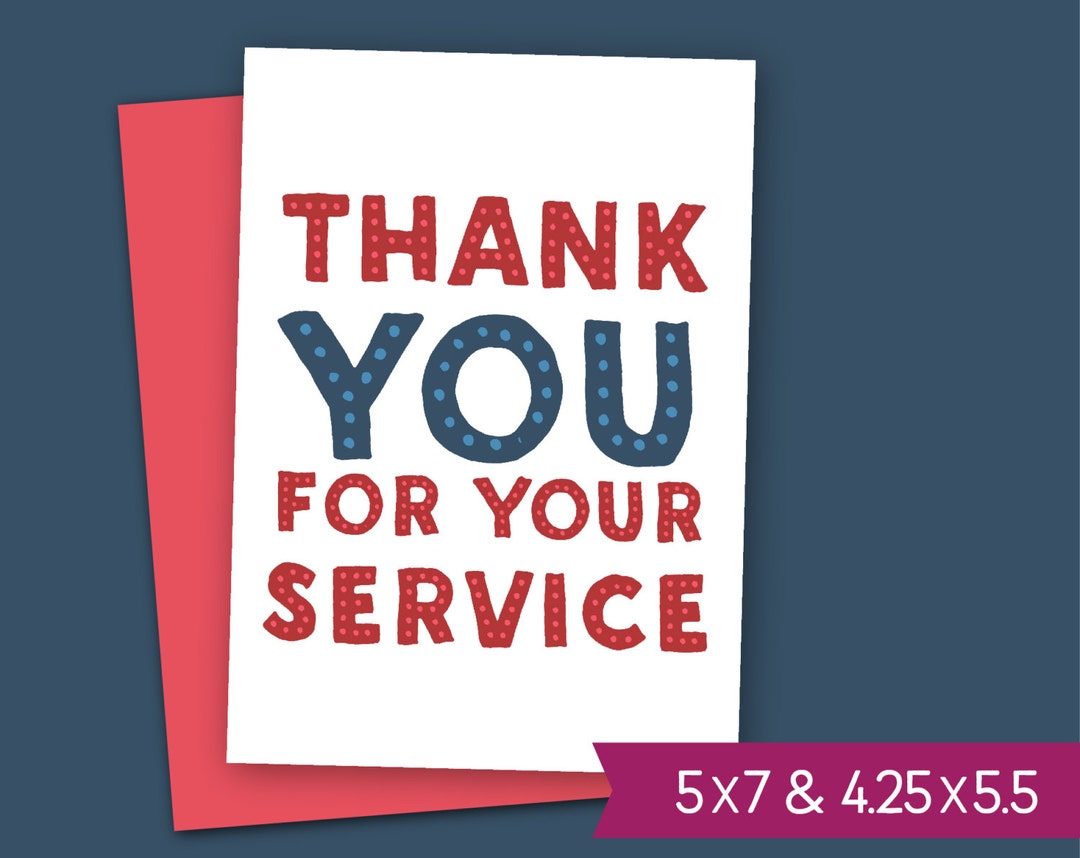 Veterans Day Printable Card - Thank You for Your Service Note E Card ...