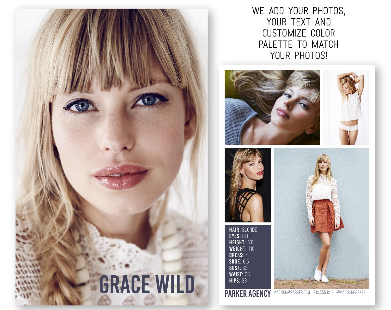 Custom Model Comp Card Customizable Childrens Sed Card Customized Kids ...