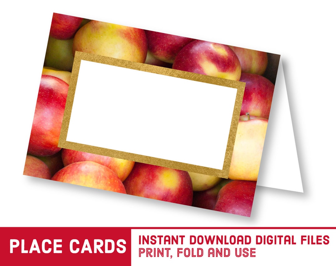Instant Download Printable Apple Place Cards - DIY Autumn Fall Name ...