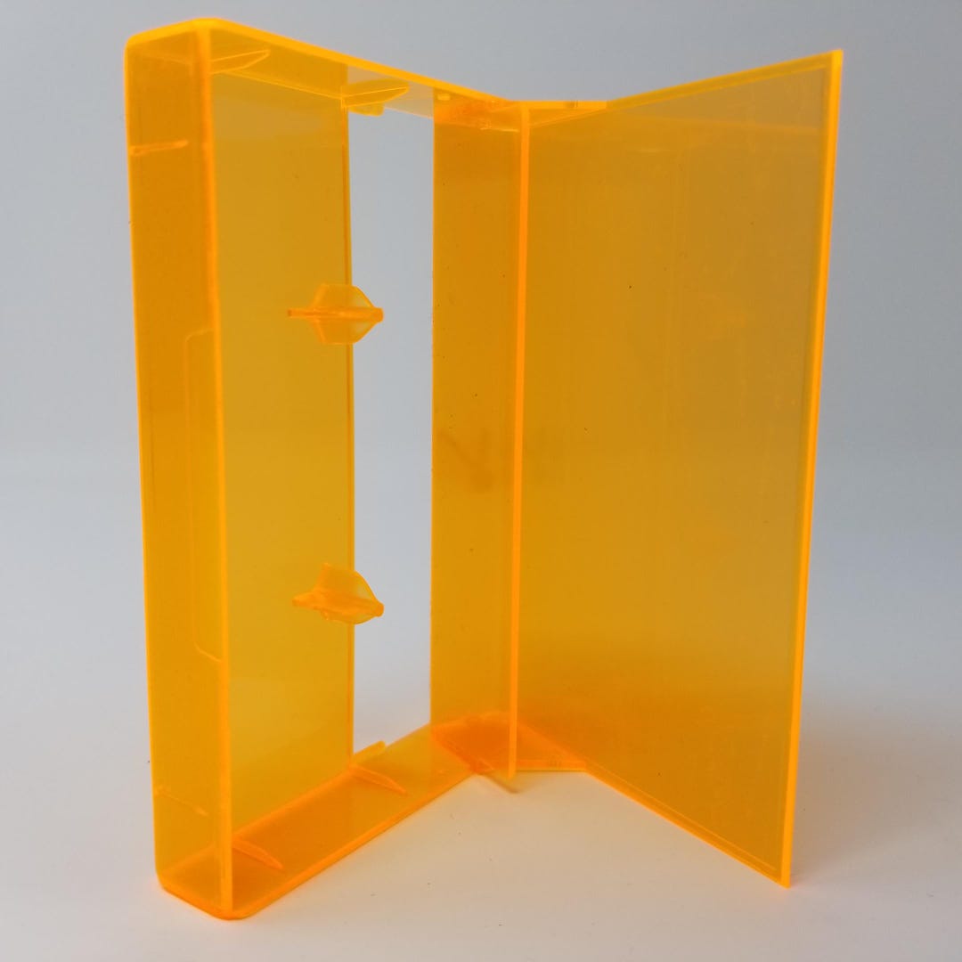 Fluorescent Orange Cassette Tape Cases (x55) Small Translucent Plastic ...