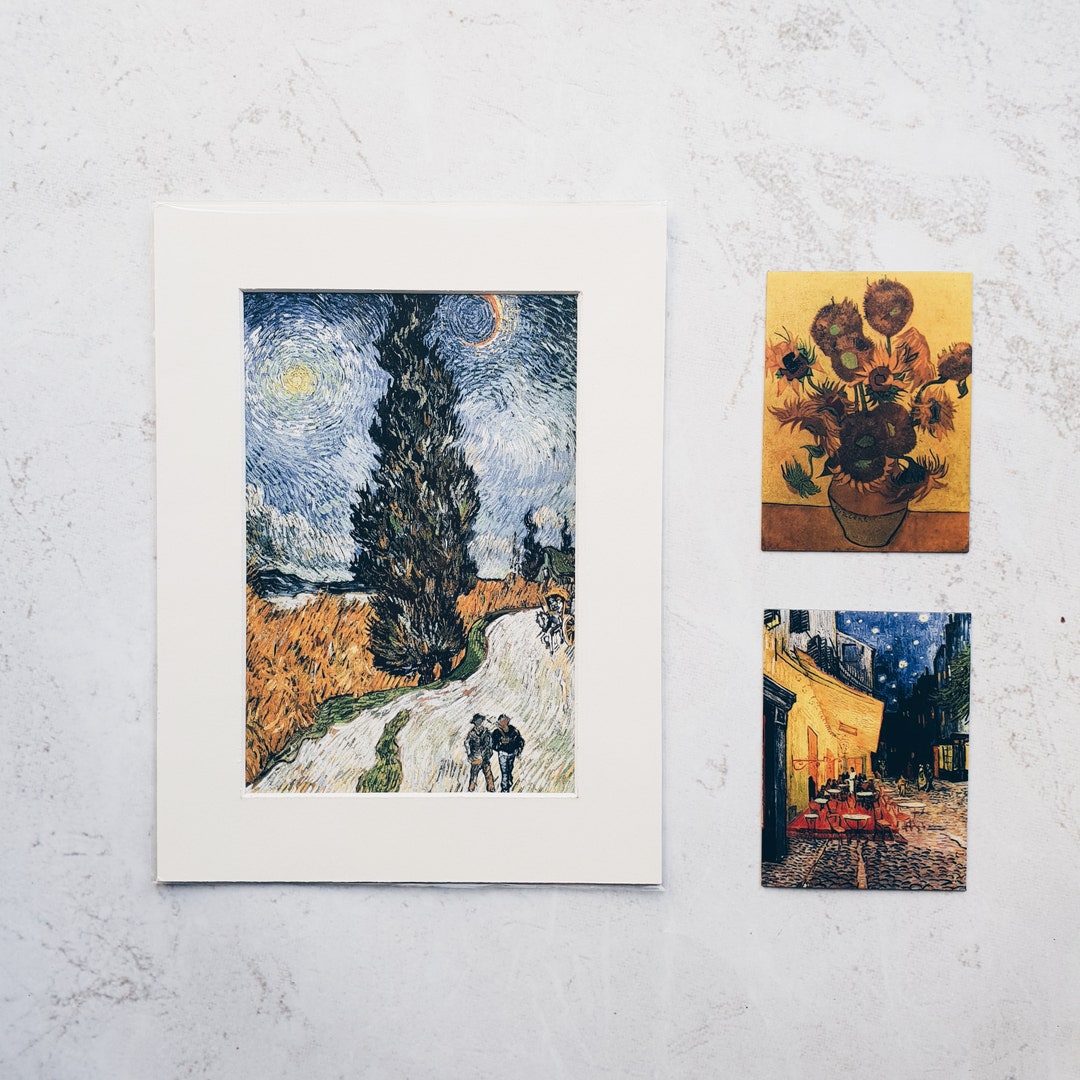 Photo Art Print With Passe-partout; Road With Cypresses and Star by ...