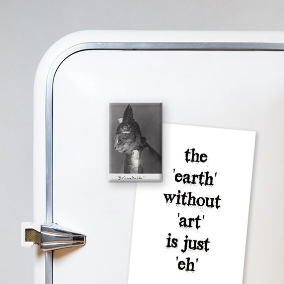Fridge Magnet: Brunhilde Cat Vintage Photography Black and | Etsy