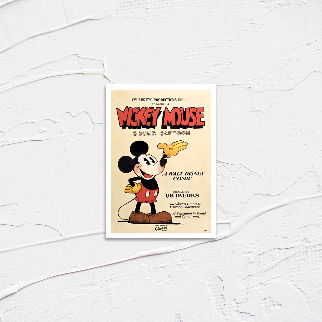 Vintage Mickey Mouse Postcard, Walt Disney Comic (12x17) - Etsy
