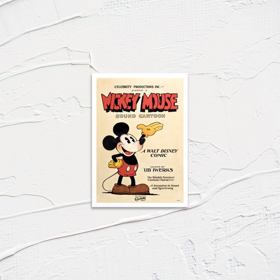 Premium Postcard Mickey Mouse 12x17 | Etsy