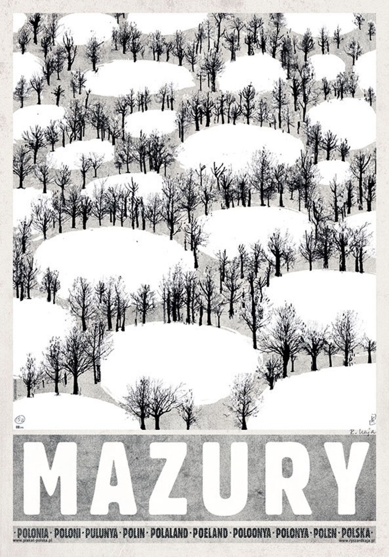 Ryszard Kaja Polish Poster: Mazury Red Trees Art Print - Etsy